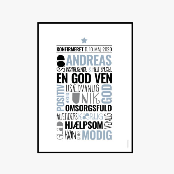 VENINDE / VEN / KONFIRMAND / DATTER /SØN Personlig Plakat - byLILIANLUND