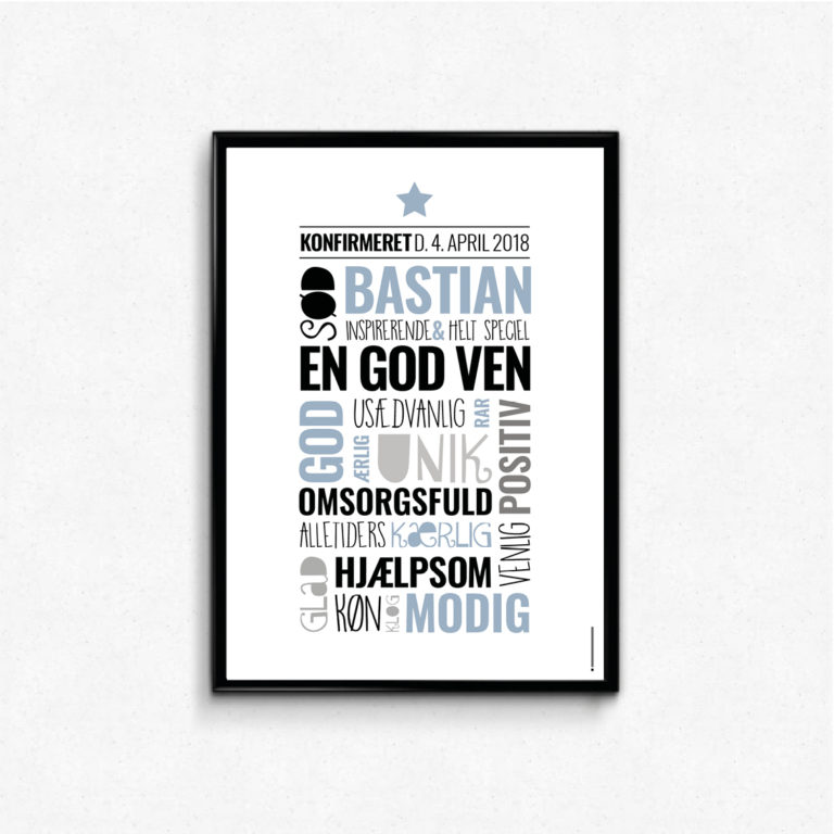 VENINDE / VEN / KONFIRMAND / DATTER /SØN Personlig Plakat - byLILIANLUND