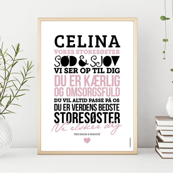 VENINDE / VEN / KONFIRMAND / DATTER /SØN Personlig Plakat - byLILIANLUND